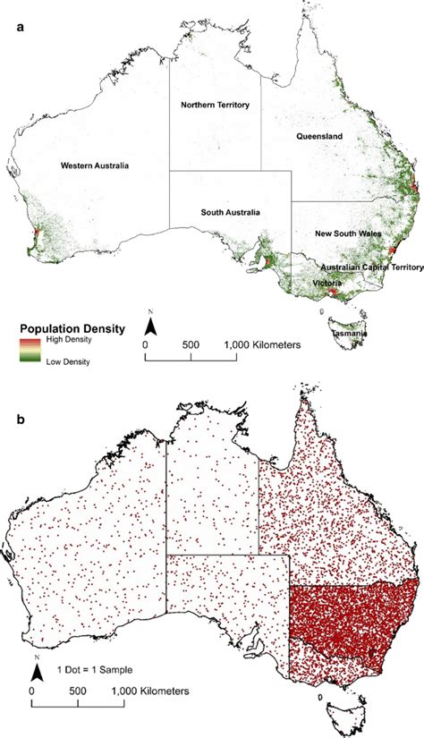 A Population Density Map Of Australia Abs 2018b B A Dot Density Download Scientific Diagram