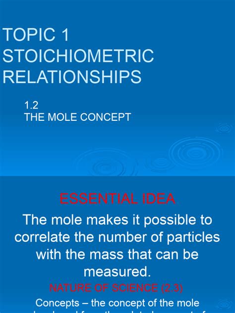 1 2 The Mole Concept 1 Pdf Mole Unit Metrology