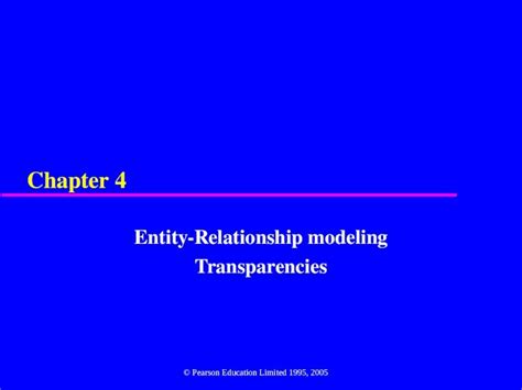 Ppt Chapter 4 Entity Relationship Modeling Transparencies © Pearson Education Limited 1995