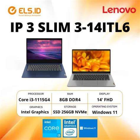 Jual Lenovo Ideapad Slim Itl I G Gb Ssd Gb Fhd W Ohs Grey Di Seller Els