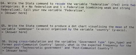 Q4 Write The Stata Command To Recode The Variable Chegg Com