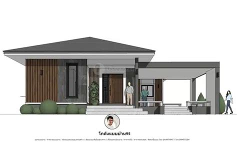 บ้านปั้นหยาชั้นเดียว P 1442 แบบบ้านอบอุ่นดีไซนืสวย 3 ห้องนอน