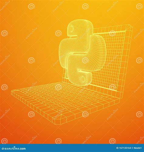 Python Code Language Sign Stock Vector Illustration Of Computer 167135164