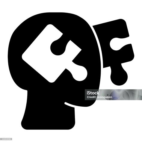 남자 머리 퍼즐 조각 단단한 아이콘 가족 변호사 개념 벡터 그래픽입니다 인권 누락 된 링크 흰색 배경에 정의 표시 스타일 모바일 또는 디자인 Mental Wellbeing에