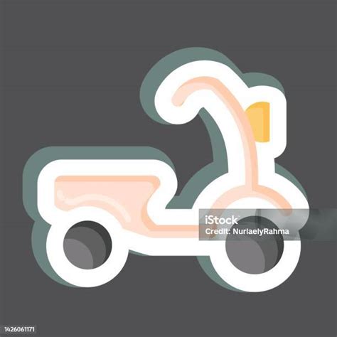 스티커 스쿠터 태국 기호와 관련된 편집 가능한 간단한 디자인 간단한 그림 간단한 벡터 아이콘 세계 여행 관광 태국어 가솔린에