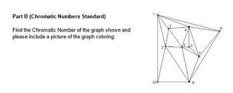 Solved Part B Chromatic Numbers Standard Find The