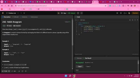 Leetcode Challenge 242 Valid Anagrams Moizna Zaheer Posted On The