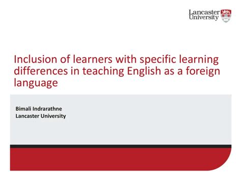 Ppt Inclusion Of Learners With Specific Learning Differences In Teaching Powerpoint