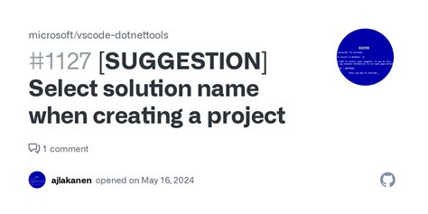 [suggestion] select solution name when creating a project · issue 1127