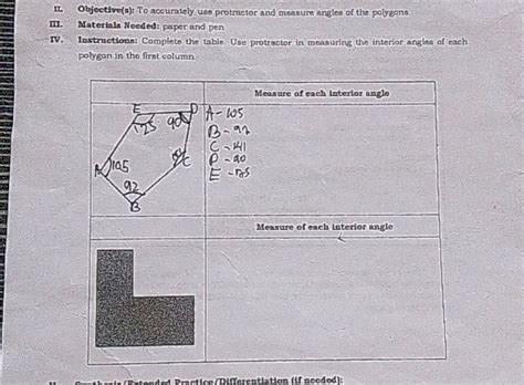 II Objective A To Accurately Une Protractor StudyX
