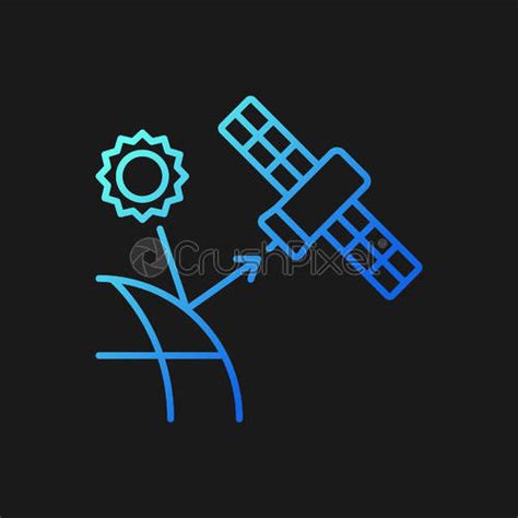 Earth Observation Process Gradient Vector Icon For Dark Theme Stock