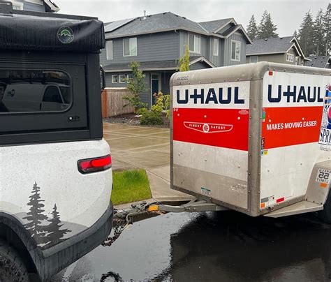 First Towing Experience With My R1t Uhaul 5x8 And Camper Shell