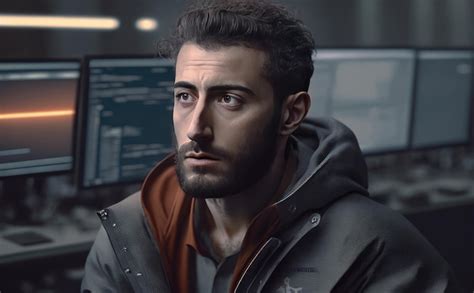 Premium Photo A Man Computer Engineer Programmer Sits At A Computer