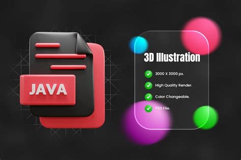 Java Datei 3d Icon Oder Java Datei 3d Icon Illustration Premium Psd Datei