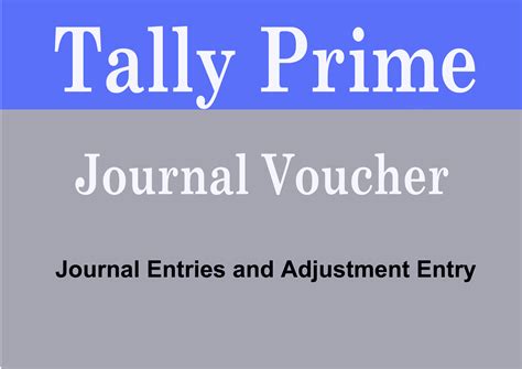 Journal Voucher In Tally Ad Computer Campus