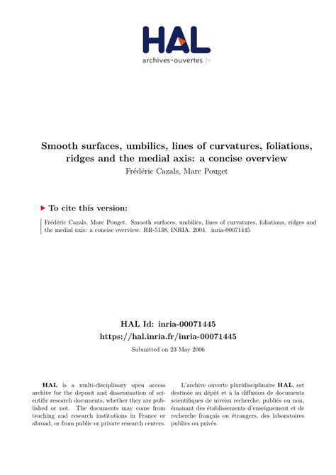 Smooth Surfaces Umbilics Lines Of Curvatures Foliations Ridges And