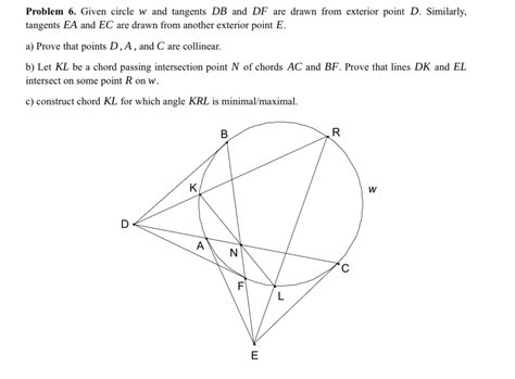 Solved Problem 6 ﻿given Circle W ﻿and Tangents Db ﻿and Df