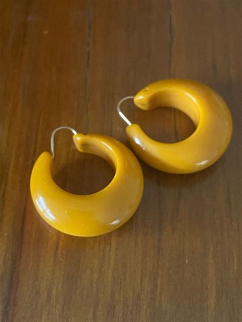 Vintage Butterscotch Bakelite Earrings Gem