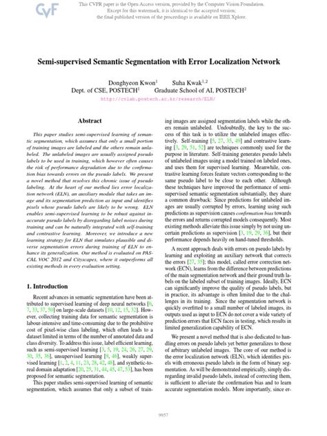 Kwon Semi Supervised Semantic Segmentation With Error Localization Network Cvpr 2022 Paper Pdf
