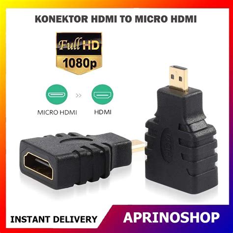 Jual Konektor Hdmi To Micro Hdmi Gender Hdmi Female To Micro Hdmi Male Shopee Indonesia