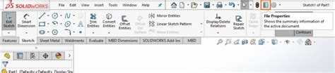 how to add solidworks part template file properties