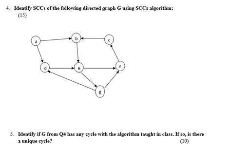 4 Identify Sccs Of The Following Directed Graph G