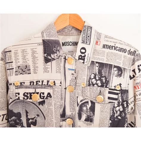 Iconic Archival 1990s Vintage Moschino Newspaper Print Gazette