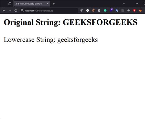 Jstl Fntolowercase Function Geeksforgeeks