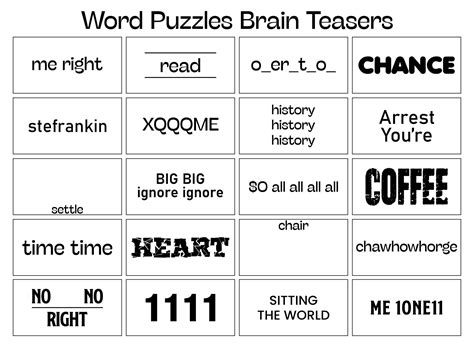 Free Printable Brain Teasers With Answers Printablee Word Puzzles Brain Teasers Brain