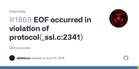 Eof Occurred In Violation Of Protocol Ssl C Issue Vnpy
