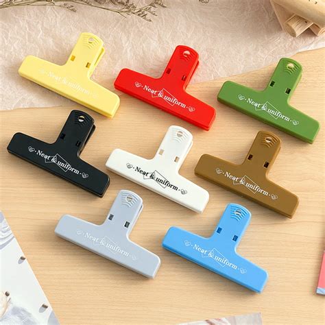 다채로운 플라스틱 마그네틱 클립 홀더 티켓 지폐 노트 보관 고정 저널 귀여운 문구류 사무용품 1 개