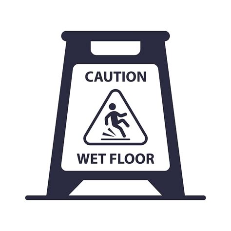 Premium Vector Caution Wet Floor Plate Icon Flat Vector Illustration