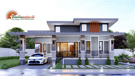 แบบบ้านสไตล์โมเดิร์น 3 ห้องนอน รักบ้าน