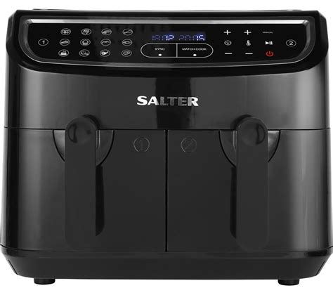 Salter Ek4750blk 74l 2400w Dual Air Fryer Black Salter Uk