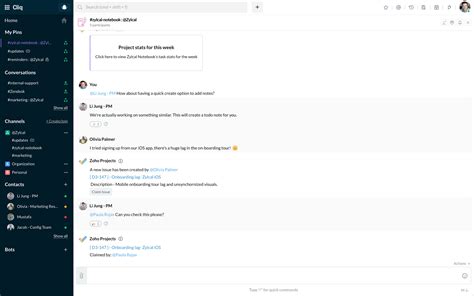 Integrate Cliq With Zoho Projects Zoho Cliq