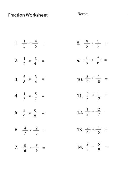 6th Grade Math Fractions Worksheet