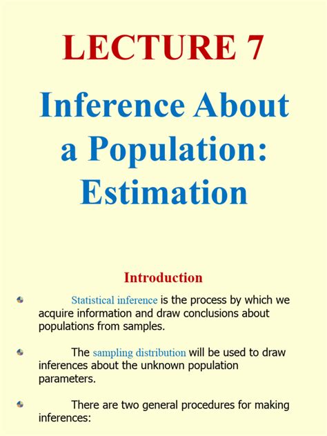 Lecture 7 Pdf Estimator Confidence Interval