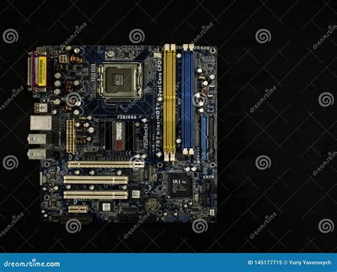 Electronic System Of A Computer Motherboard Digital Chip With A Transistor A Microcircuit On A