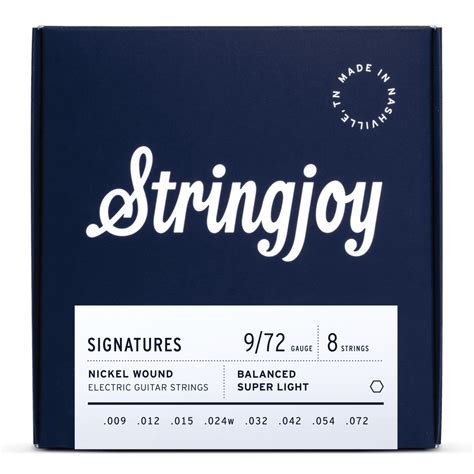 stringjoy 9 72 8 string balanced super light gauge signatures nickel