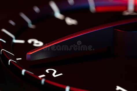 Close Up Of Speedometer Needle Pointing At Two On Dashboard Display