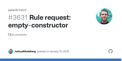 Rule Request Empty Constructor · Issue 3631 · Palantirtslint · Github