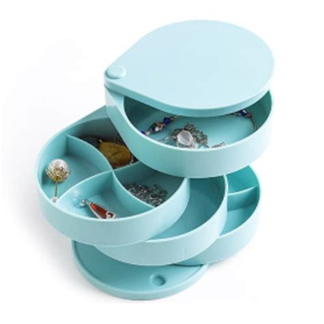Smyckesförvaring smyckeskrin dam smyckesfack 4 nivåer Blue 616d Blue