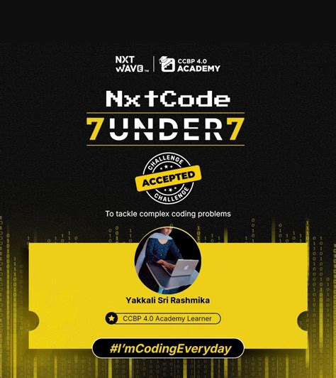 Yakkali Sri Rashmika On Linkedin Nxtwave Ccbp