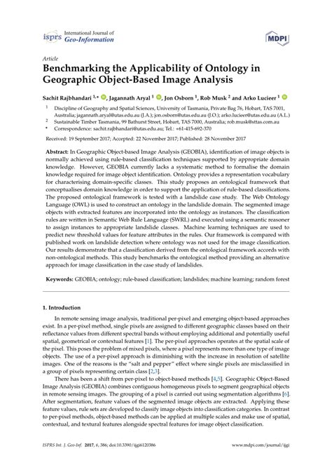 Pdf Benchmarking The Applicability Of Ontology In Geographic Object