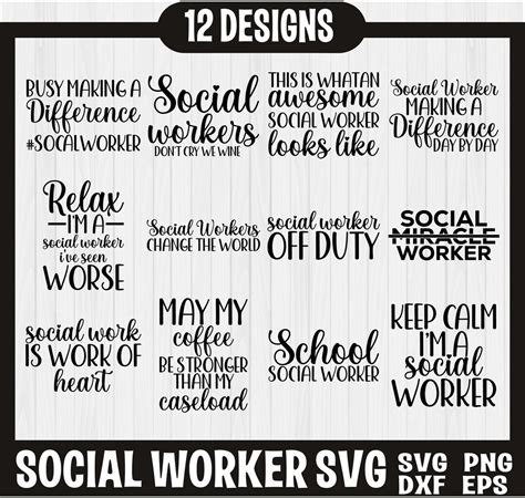 Social Worker Svg Bundle Social Worker Png Social Worker Shirt Svg