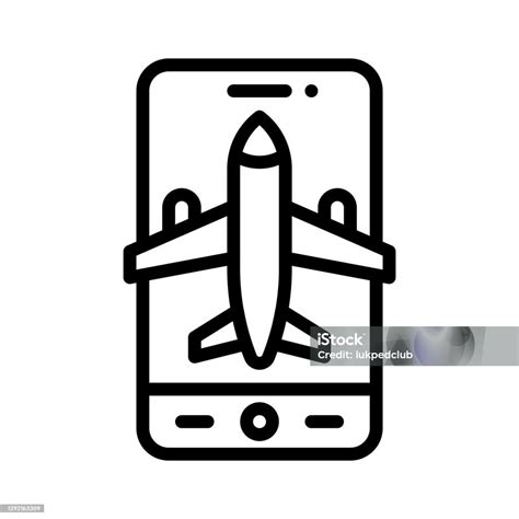 Airplane App Icon Mobile Application Vector Illustration Stock Illustration Download Image Now