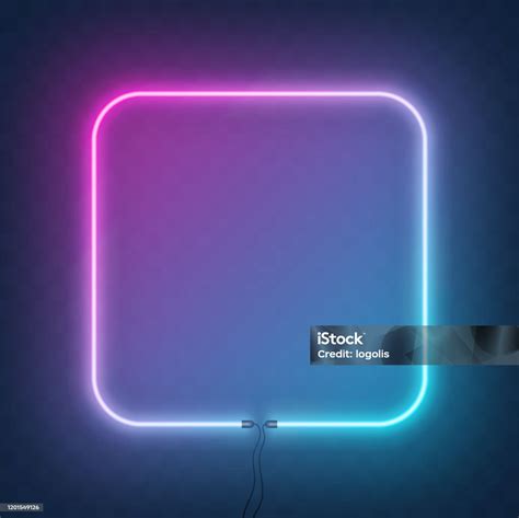네온 사각형 프레임 와이어 와 테두리 네온 조명 기호입니다 벡터 추상 배경 터널 포털 기하학적 광선 윤곽 선직자 모양 텍스트에 대한 복사 공간이있는 레이저 빛나는 선 0명에