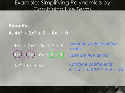 PPT Simplifying Polynomials PowerPoint Presentation Free Download ID
