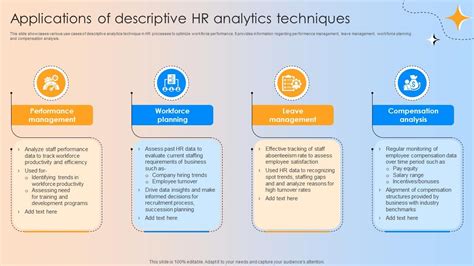 Applications Of Descriptive Hr Unleashing The Power Of Workforce Ppt