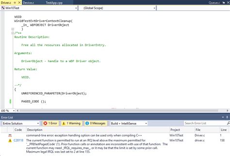 Windows WDK Visual Studio Issues OSR